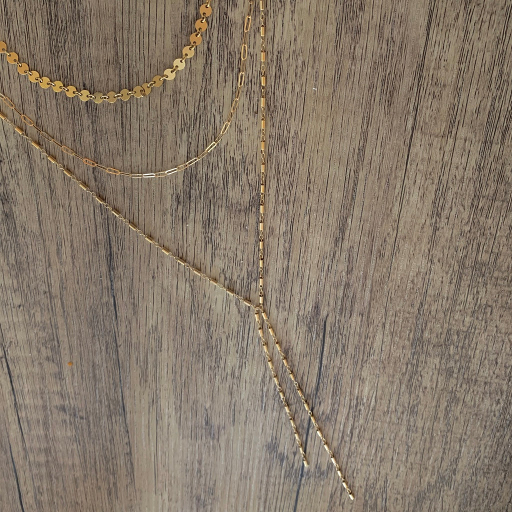Lariat with Gold Filled Chain Necklace | Luna Lili Jewelry